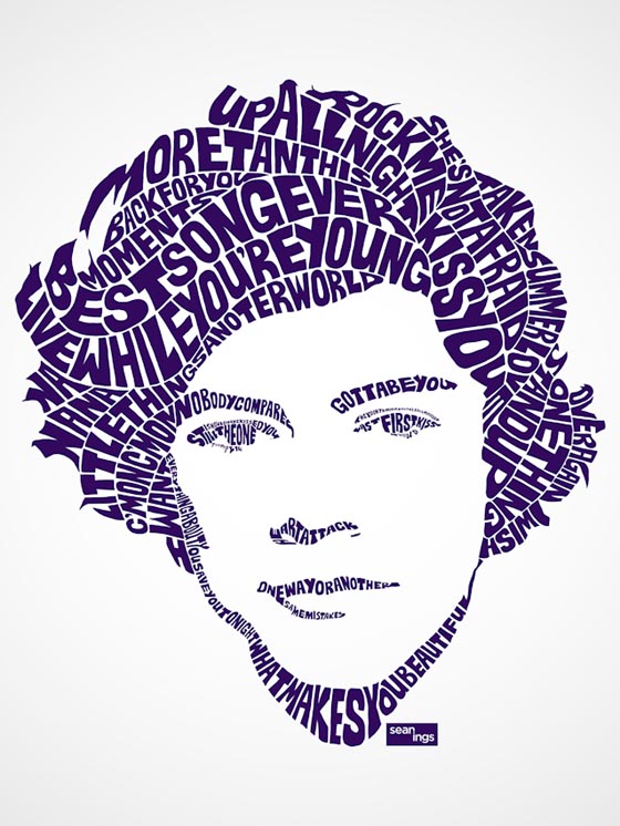 Typography face portraits of Worlds famous pop star inspire by their ...