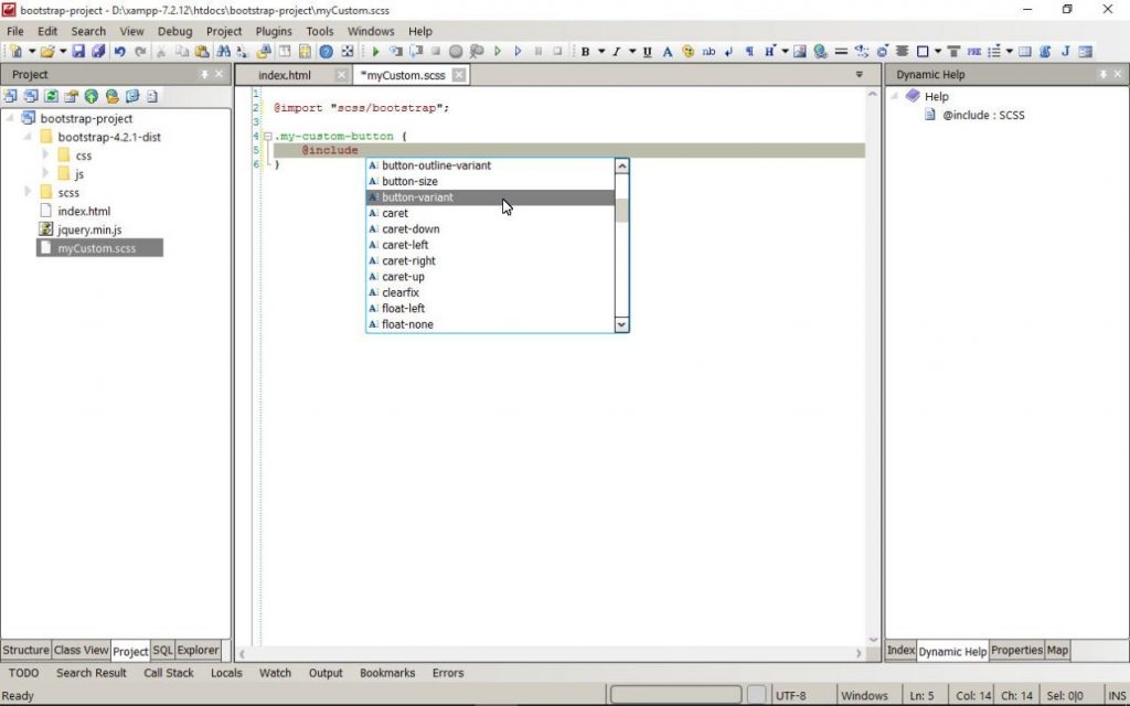 Using Bootstrap Framework In Codelobster Php Ide Creative Alive